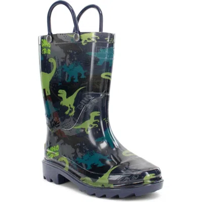 Western Chief Kids' Dino Rain Boot In Blue | ModeSens