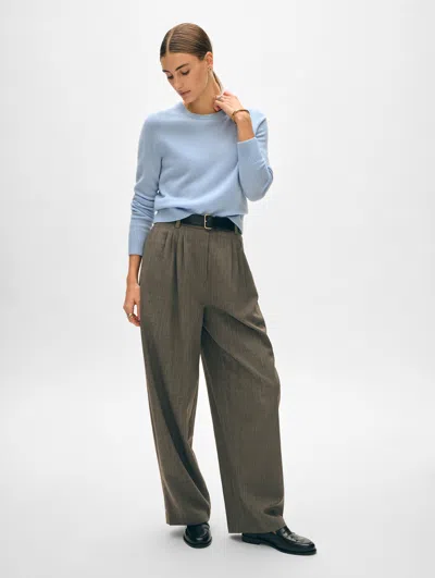 White + Warren Cashmere Shrunken Crewneck Top In Icy Blue | ModeSens
