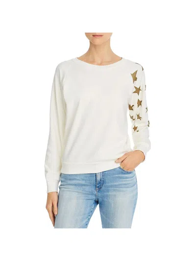 Wildfox Fiona Falling Stars Womens Metallic Graphic Crew Neck ...