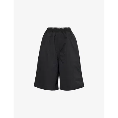 Willy Chavarria Mens Exposed Boxer Wide-leg Cotton And Linen Shorts ...