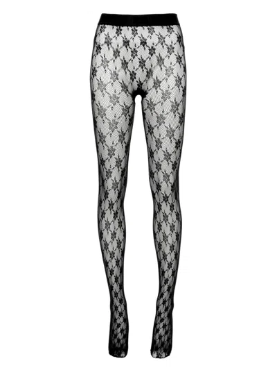 Wolford Floral-lace Tights In Black | ModeSens