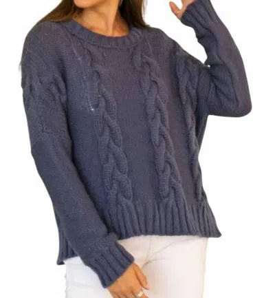 Wooden Ships Cropped Cable Boyfriend Crew Sweater In Smokey Navy In ...