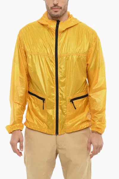 Woolrich Nylon Diamond Fuse Raincoat Jacket With Hood In Yellow | ModeSens