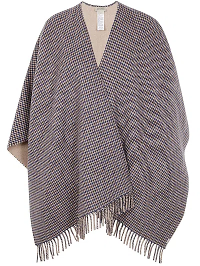 Woolrich Plaid Logo Cape In Nude & Neutrals | ModeSens