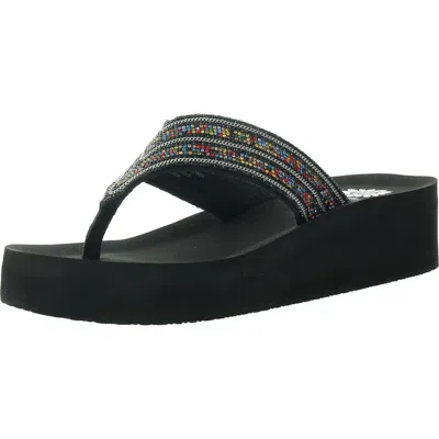 Yellow Box Womens Embellished Suede Wedge Sandals In Multi | ModeSens