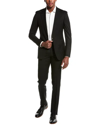 Zanetti 2pc Wool Suit In Black | ModeSens