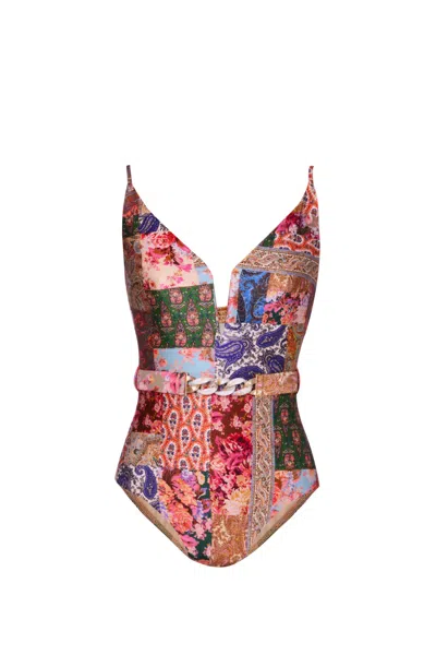 Zimmermann Devi Plunge V Wire In Multicolour | ModeSens