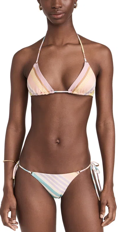 Zimmermann Halliday Mini Tri Bikini Set Multi Stripe | ModeSens