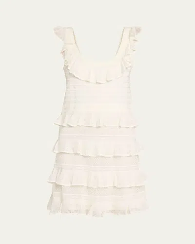 Zimmermann Illuminate Lace Frill Mini Dress | ModeSens