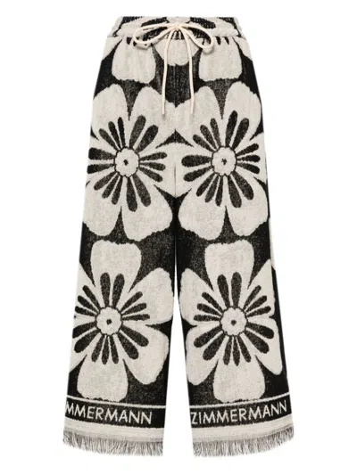Zimmermann Logo Towelling Trousers In Black | ModeSens