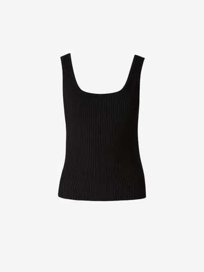 Zimmermann Ribbed Knit Top In Black | ModeSens