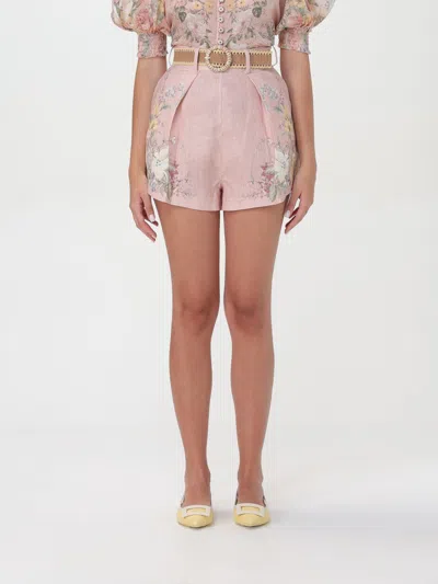 Zimmermann Short Woman Color Pink In Multicolour | ModeSens