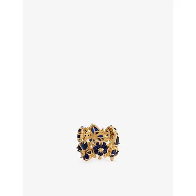 Zimmermann Womens Blue Gold Bloom Band 12ct Gold-plated Brass Ring ...