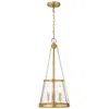 Z-lite 12" Wide 3-light Glass And Rubbbed Brass Finish Cone Pendant ...