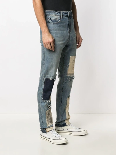 Val Kristopher Patchwork Straight-leg Jeans In Blue | ModeSens