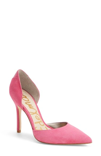 Sam Edelman Telsa Leather D'orsay Pump, Pink In Candy Pink | ModeSens