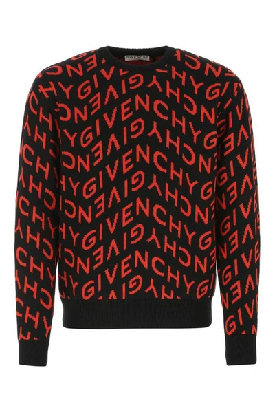 Givenchy Refracted Logo-jacquard Wool Sweater In Red | ModeSens