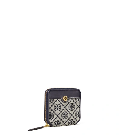 Tory Burch T Monogram Bi-fold Wallet In Navy Blue | ModeSens
