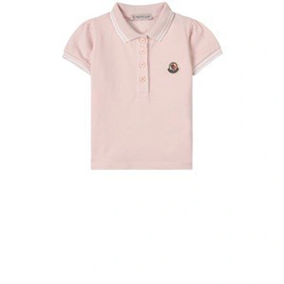 Moncler Babies Embroidered Logo Polo Shirt In Pink ModeSens