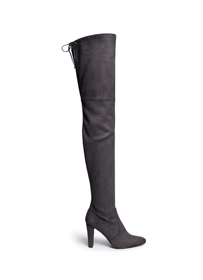 Stuart Weitzman 'all Legs' Stretch Suede Thigh High Boots In Grey Ultrastretch | ModeSens