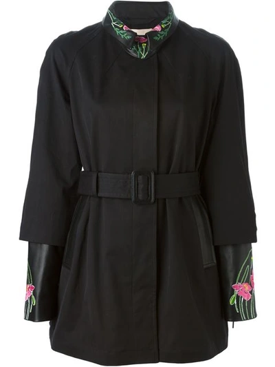 Christopher Kane Floral Embroidered Belted Coat | ModeSens