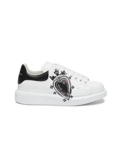 Alexander Mcqueen Heart Papercut Print Oversized Leather Sneakers In ...