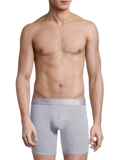 Calvin Klein Ultra Soft Modal Monogram Boxer Brief In Heather Grey