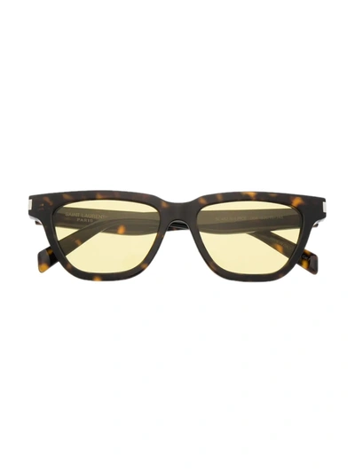 Saint Laurent Square Frame Tortoiseshell Acetate Sunglasses In Brown