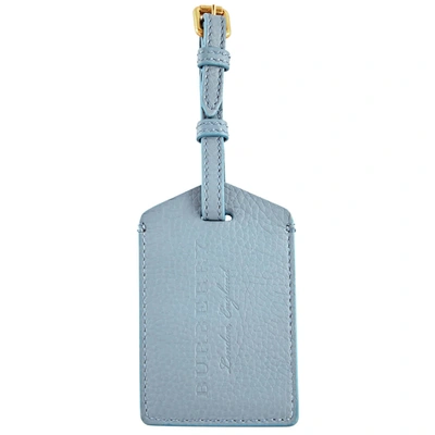 Burberry Mens Dusty Teal Blue Grainy Leather Luggage Tag | ModeSens