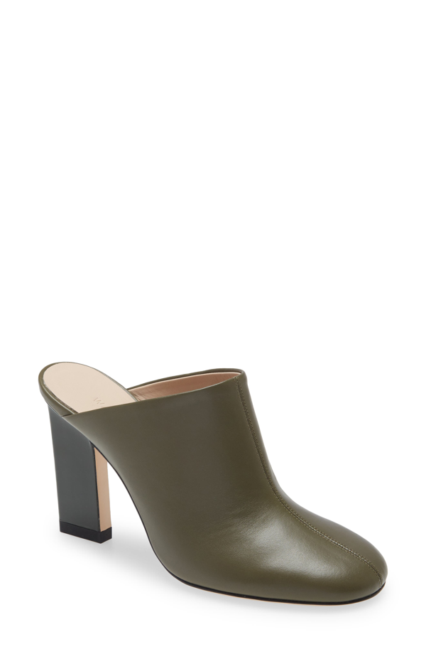 Wandler Casta Leather Mule In Olive | ModeSens