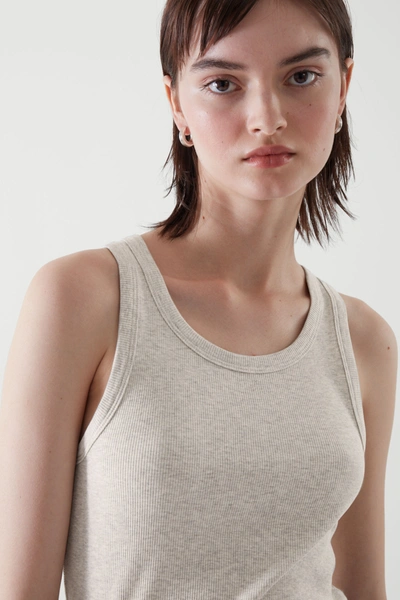 Cos Ribbed Tank Top In Beige | ModeSens