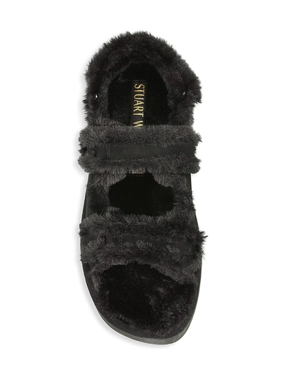 Stuart Weitzman Zoe Lift Chill Faux Fur-lined Suede Slingback Sandals ...