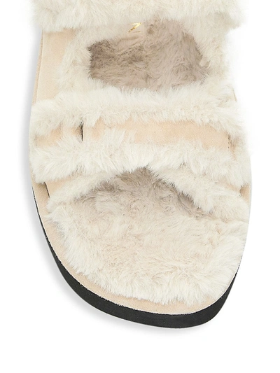 Stuart Weitzman Zoe Lift Chill Faux Fur-lined Suede Slingback Sandals ...