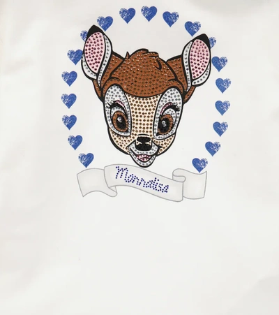 Monnalisa Bambi Embellished Cotton Sweat Dress In Cream | ModeSens