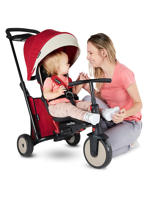 Smartike 7-in-1 Multi-stage Foldable Stroller Tricycle In Red | ModeSens