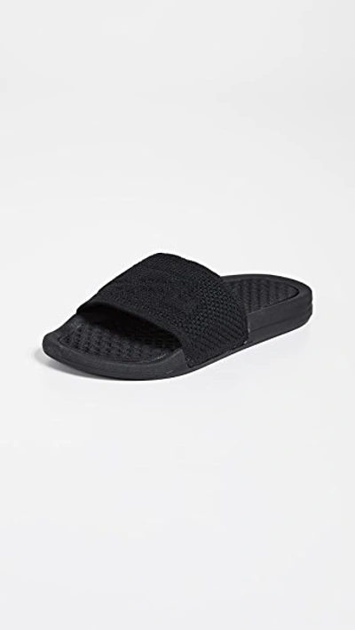Apl Athletic Propulsion Labs Techloom Logo-embossed Leather Slides In ...