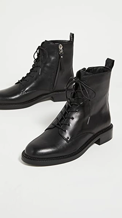 Sam Edelman Nina Leather Combat Boots In Black | ModeSens