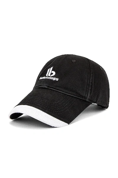 Balenciaga Double B Baseball Cap In Noir/ecru | ModeSens