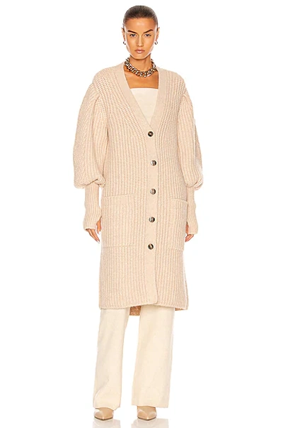 Ulla Johnson Aidan Button-up Ribbed Knit Cardigan In Limestone | ModeSens