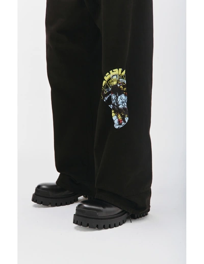Raf Simons Black Graphic Print Jeans | ModeSens
