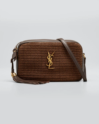 Saint Laurent Lou Medium Ysl Monogram Raffia Camera Bag In Brown | ModeSens