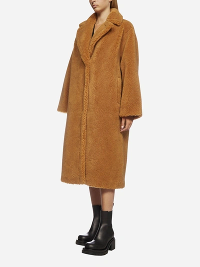 Stand Studio Maria Faux-fur Oversized Coat In Brown | ModeSens