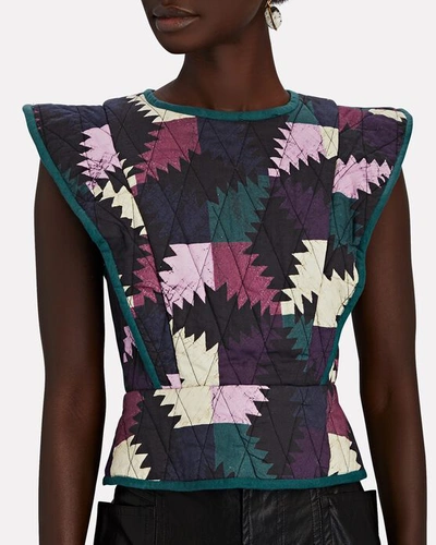 Isabel Marant Étoile Hakari Quilted Patchwork Vest In Multi | ModeSens