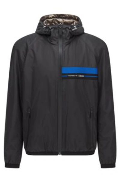Hugo Boss Reversible Windbreaker With Capsule Logo- Black Men's Casual ...