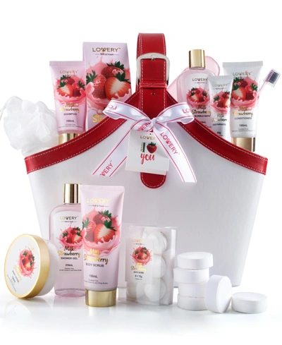 Lovery Body Care Gift Set, Strawberry Milk Home Spa With Tote Bag Gift ...