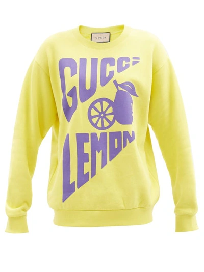Gucci Lemon-print Cotton-jersey Sweatshirt In Yellow | ModeSens