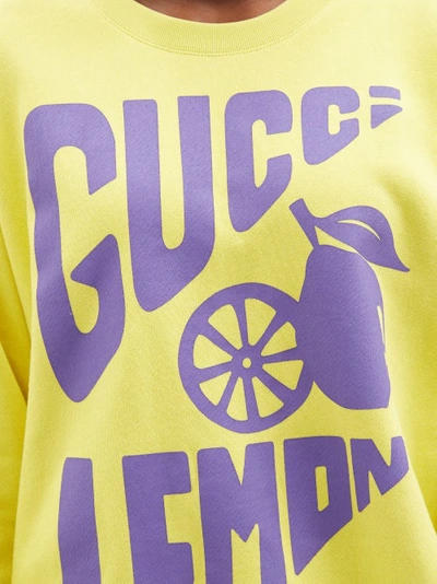 Gucci Lemon-print Cotton-jersey Sweatshirt In Yellow | ModeSens