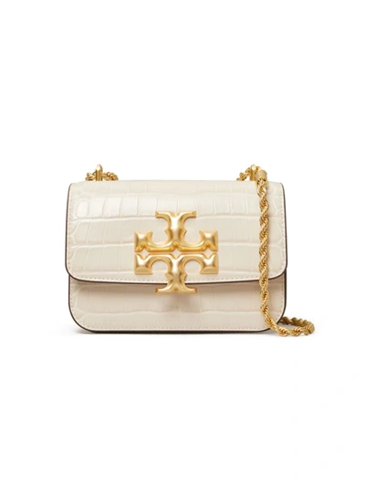 Tory Burch Eleanor Croc-embossed Leather Shoulder Bag In Shea Butter ...