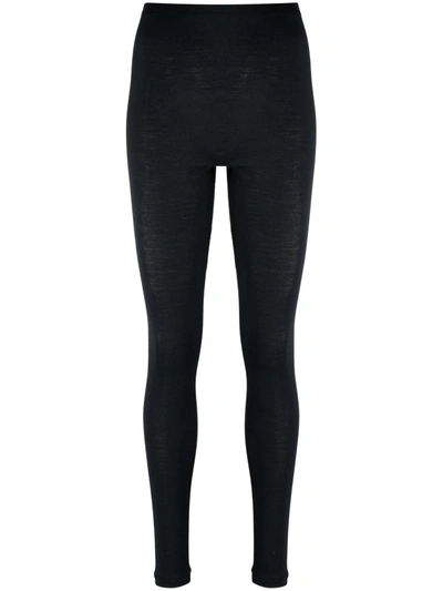 Hanro Silk Stretchy Leggings In Black Modesens