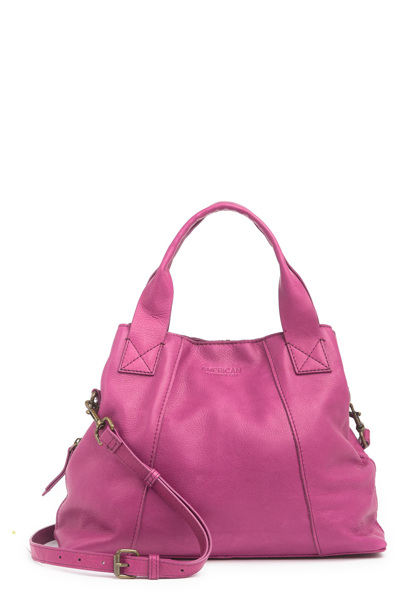 American Leather Co. Ada Triple Entry Satchel In Mulberry | ModeSens